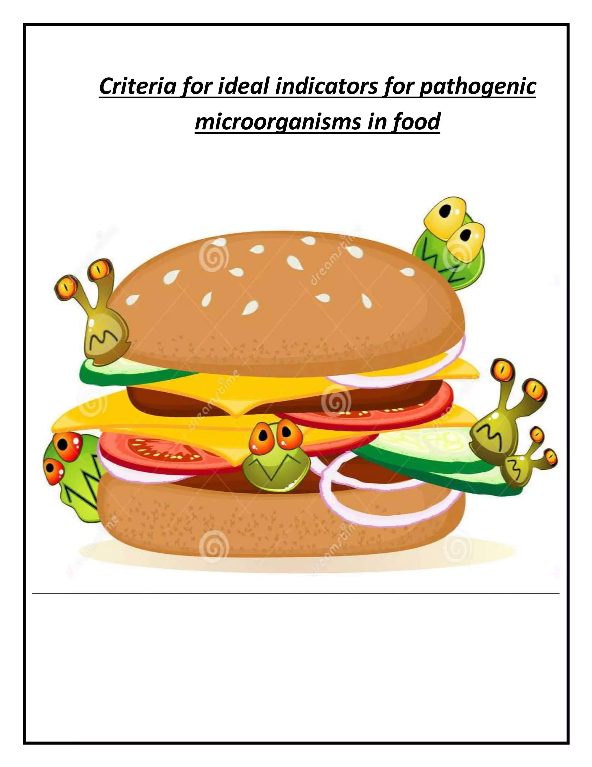 Criteria for ideal indicators for pathogenic microorganisms in food | DOCX