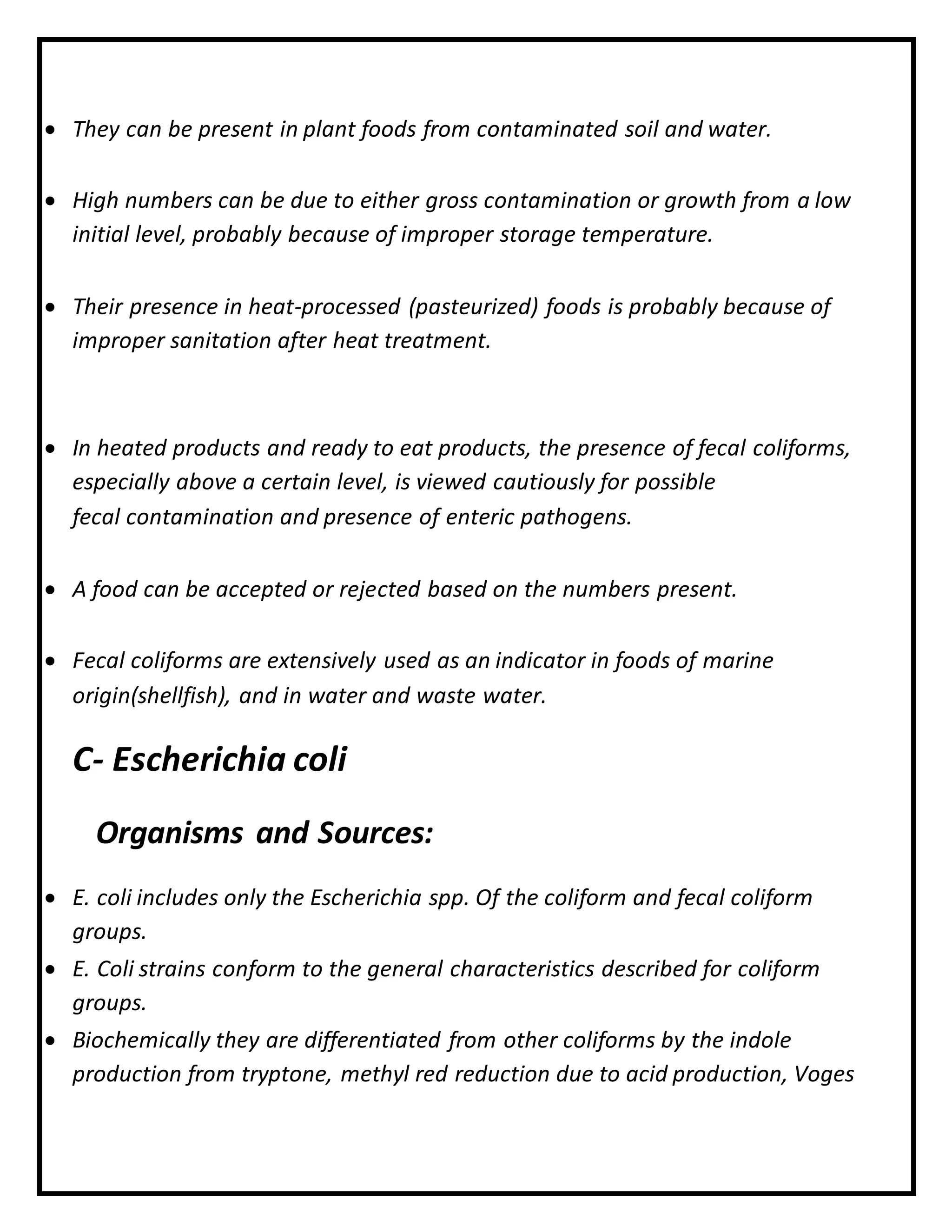 Criteria for ideal indicators for pathogenic microorganisms in food | DOCX