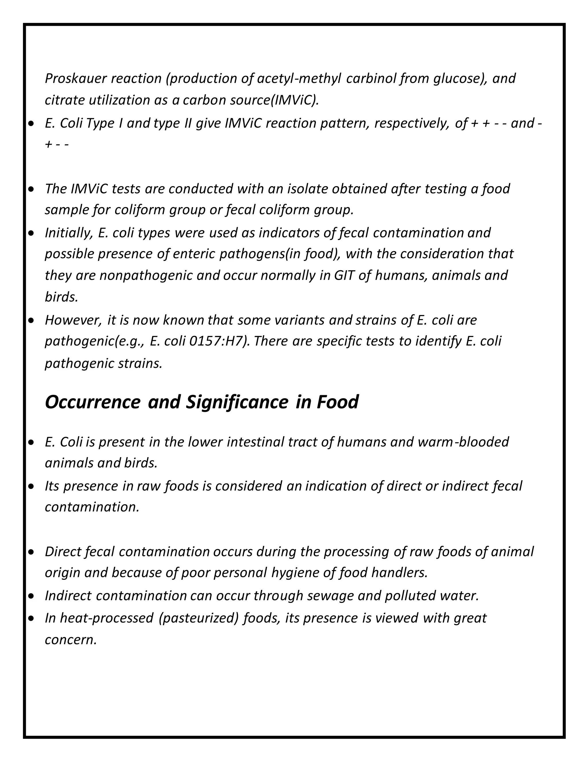 Criteria for ideal indicators for pathogenic microorganisms in food | DOCX