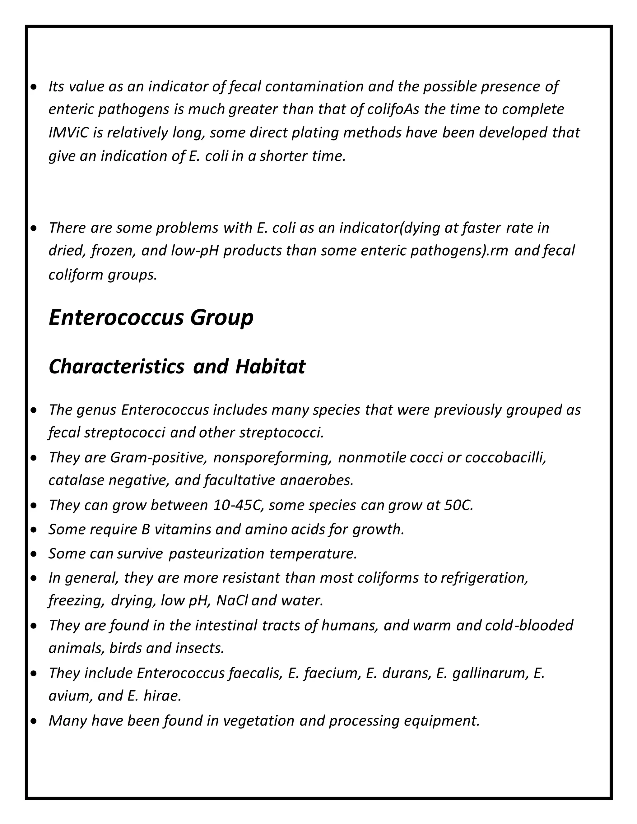 Criteria for ideal indicators for pathogenic microorganisms in food | DOCX