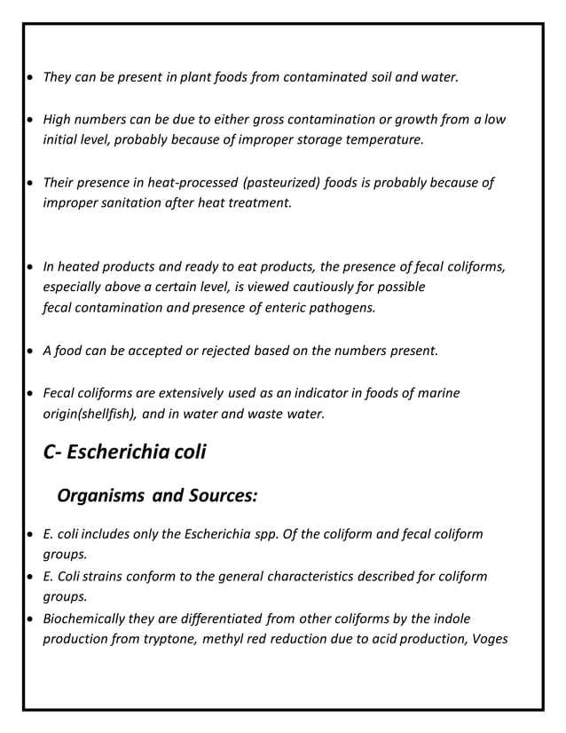 Criteria for ideal indicators for pathogenic microorganisms in food ...