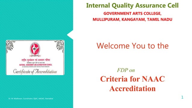 Criteria for NAAC Accreditation | PPTX | Professional School | Postgraduate Education