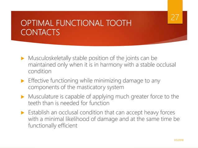 Criteria for optimum functional occlusion | PPTX
