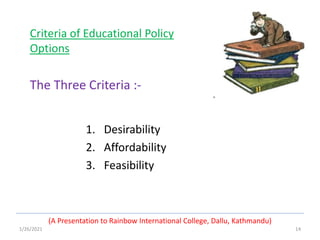 Criteria for policy options | PPT