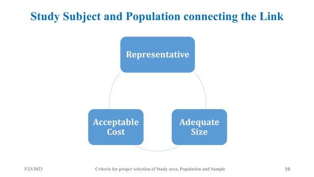 Criteria for proper selection of Study area, Population and Sample.pptx