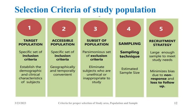 Criteria for proper selection of Study area, Population and Sample.pptx