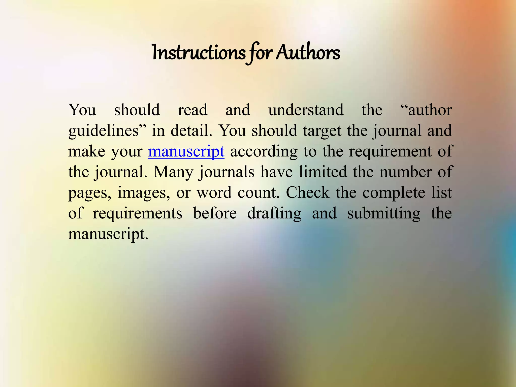 Criteria for Selecting Journal for Publication | PPTX