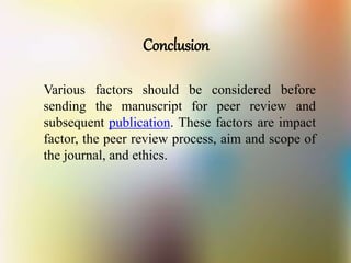 Criteria for Selecting Journal for Publication | PPTX