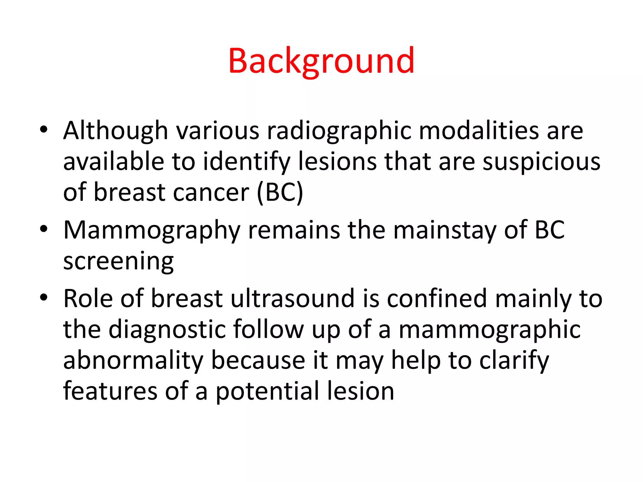 Criteria for suggesting mammogram or ultrasound screening | PPTX ...