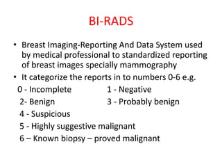 Criteria for suggesting mammogram or ultrasound screening | PPT