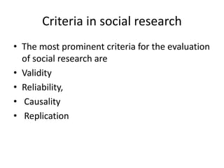 Criteria in social research | PPT