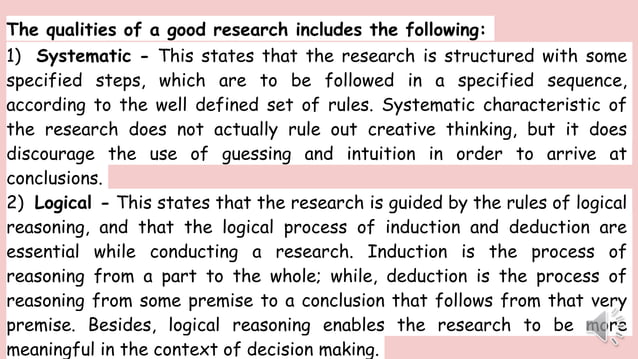 Criteria of a good research | PPTX | Science