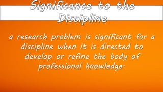 Criteria of a Good Research Problem/Objectives | PPTX