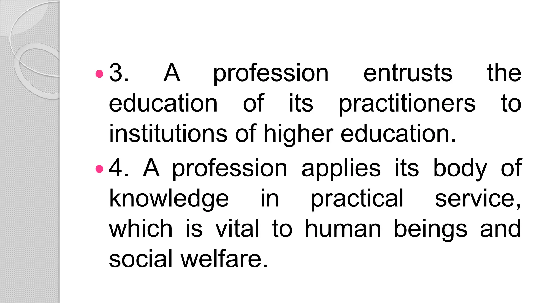 Criteria of a nursing profession | PPTX