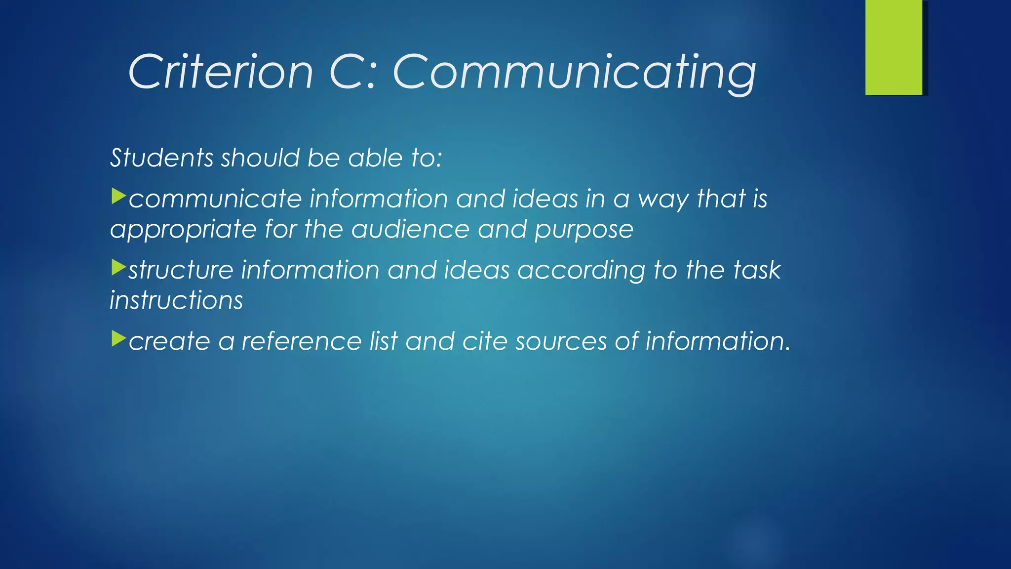 MYP Individuals and Society Criteria of assessment | PPT