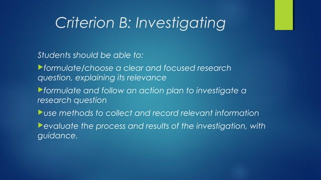 MYP Individuals and Society Criteria of assessment | PPT