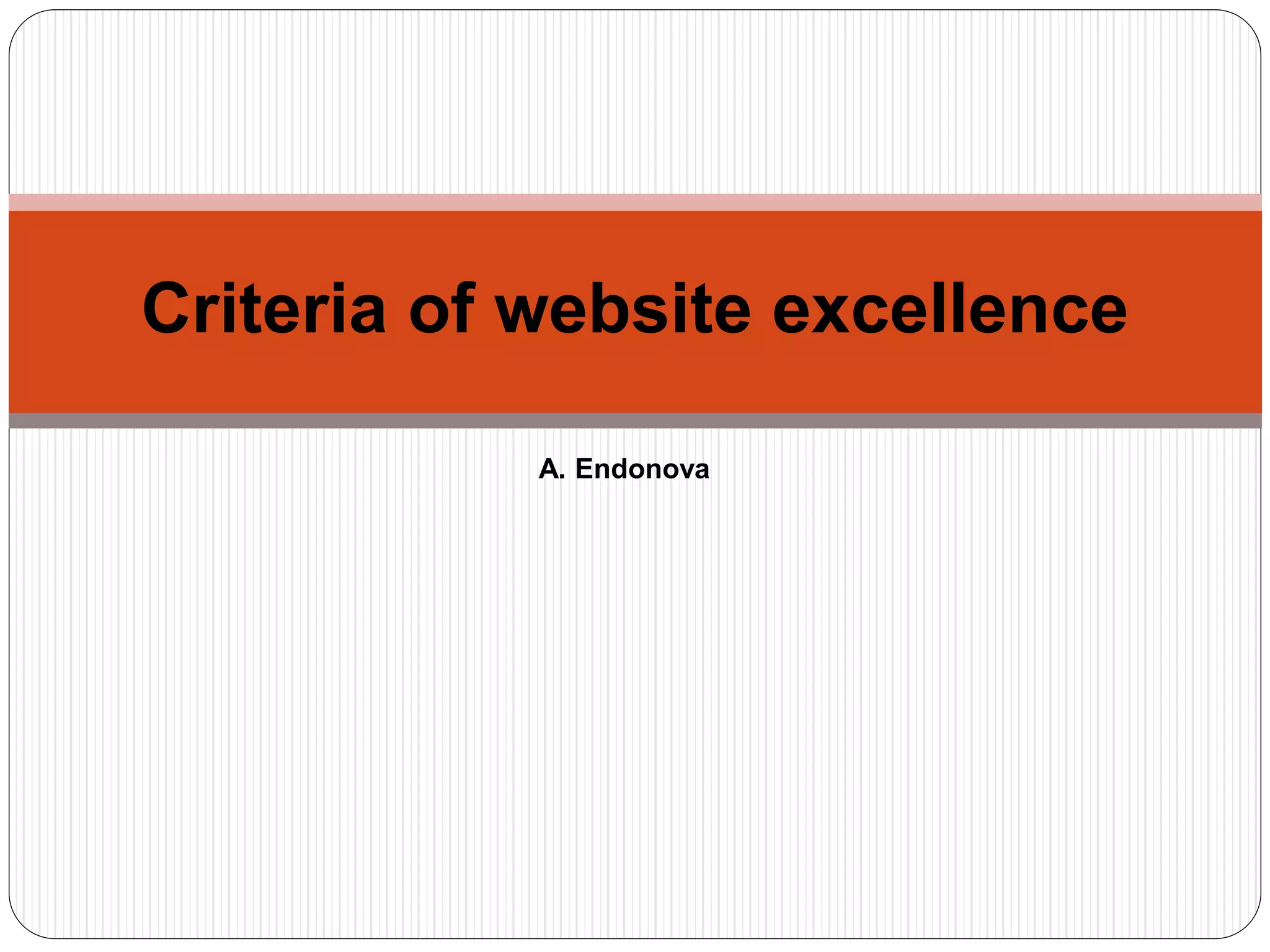 Criteria of website_excellence | PPTX