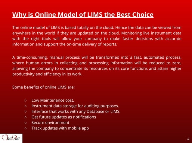 Criteria to Choose best Laboratory Information Management System | PPT