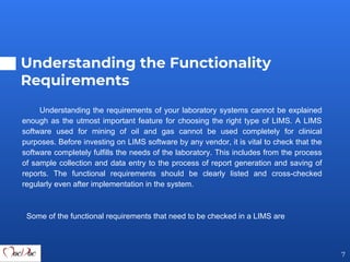 Criteria to Choose best Laboratory Information Management System | PDF