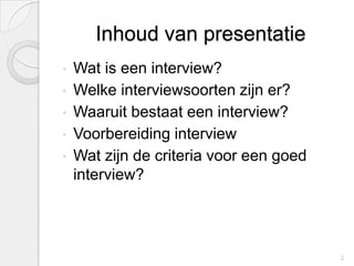 Criteria voor interview | PPTX
