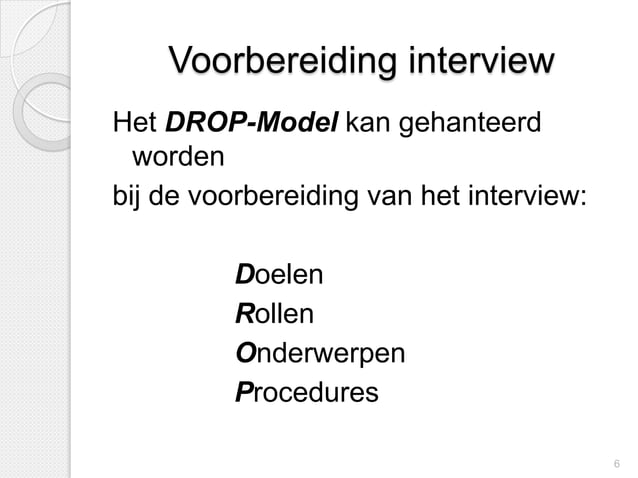 Criteria voor interview | PPT