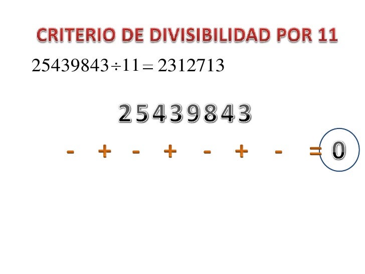 Criterio de divisibilidad 11