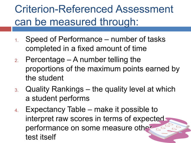 Criterion-referenced assessment | PPT