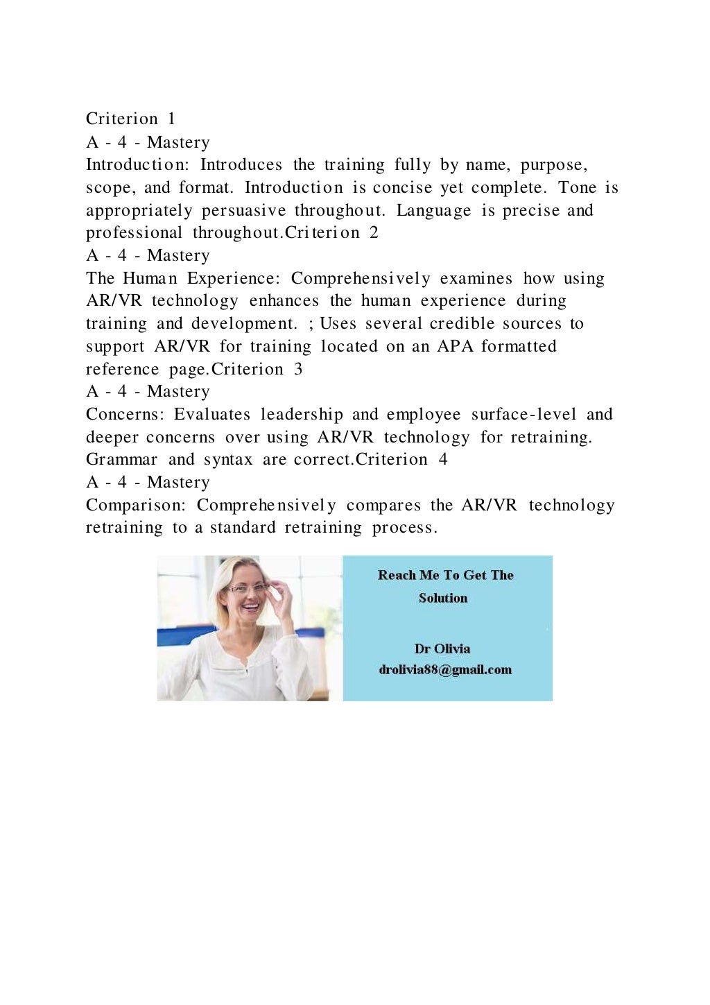 Criterion 1A - 4 - MasteryIntroduction Introduces the training | DOCX