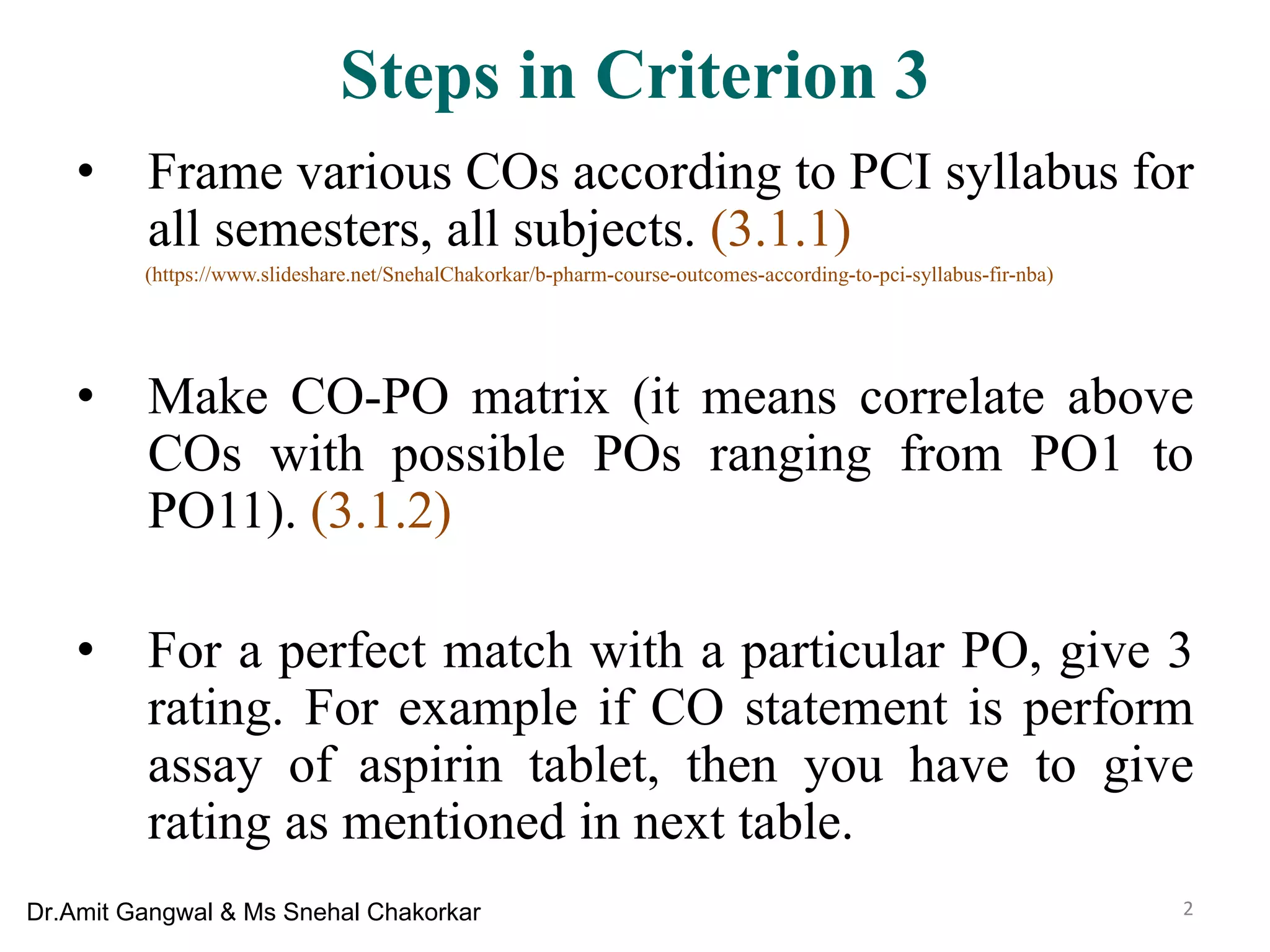 Criterion 3 NBA ug pharmacy understanding, setting and evaluating ...