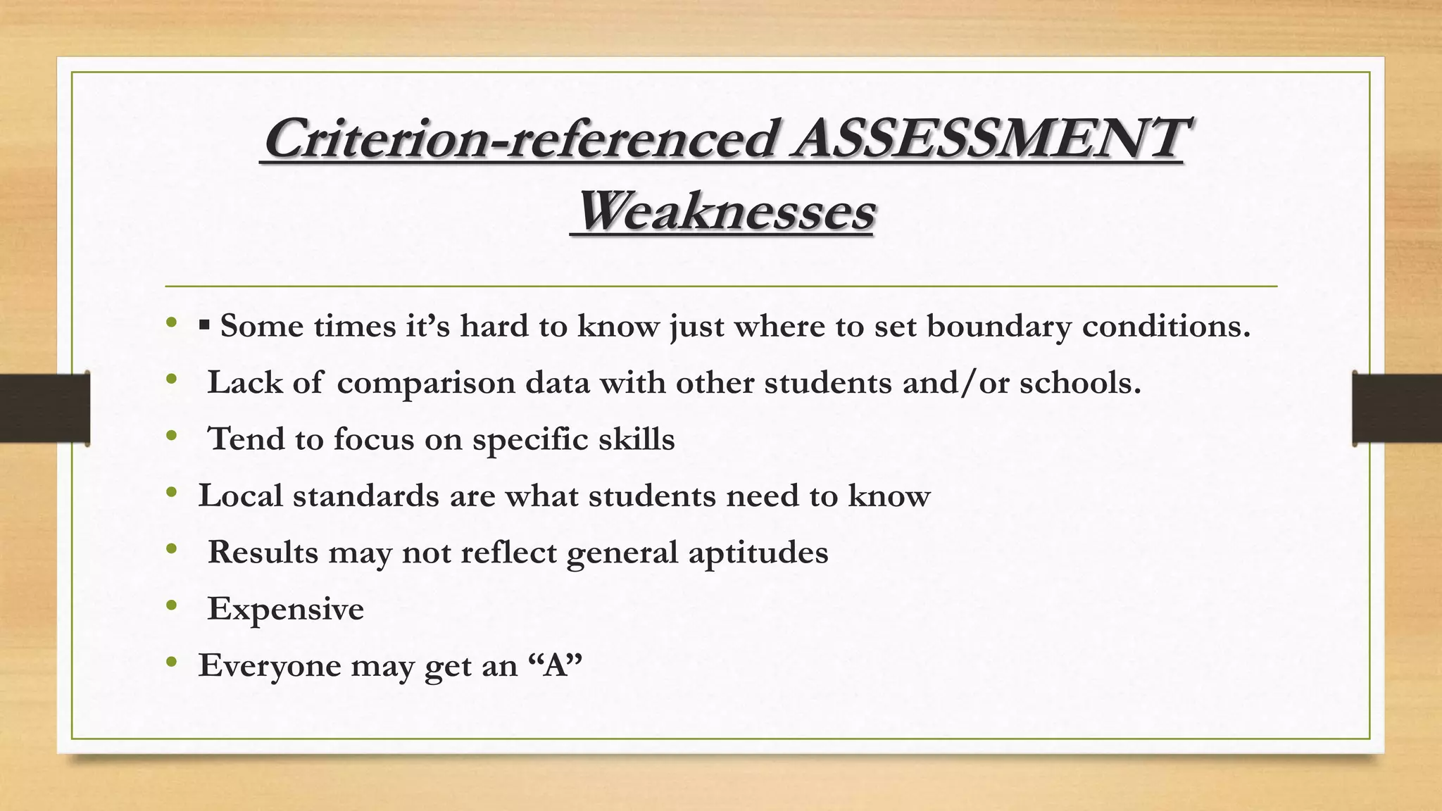 Norm Referenced And Criterion Referenced Pptx