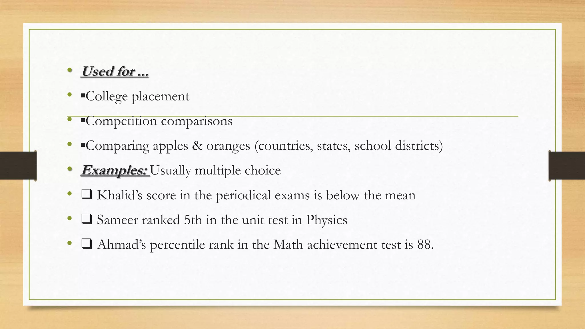 Norm Referenced and Criterion Referenced | PPTX