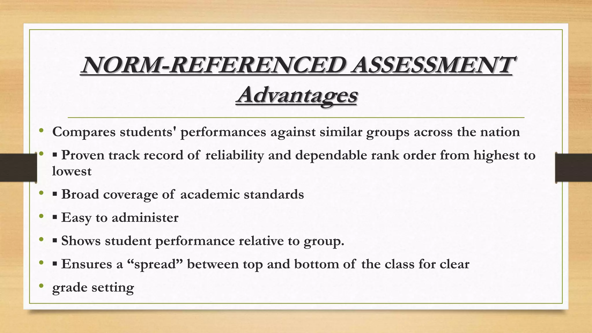 Norm Referenced and Criterion Referenced | PPTX