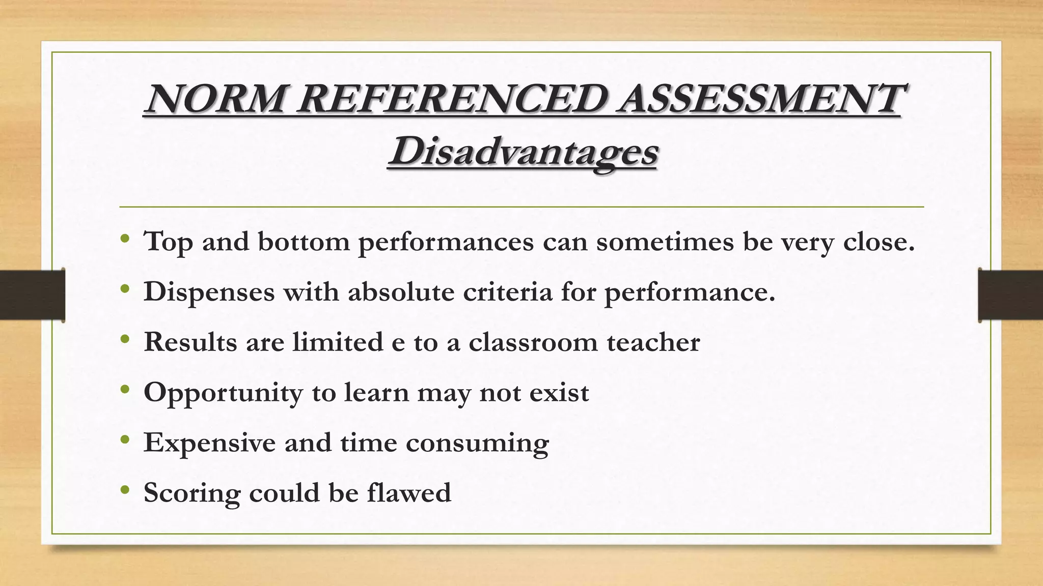 Norm Referenced and Criterion Referenced | PPTX