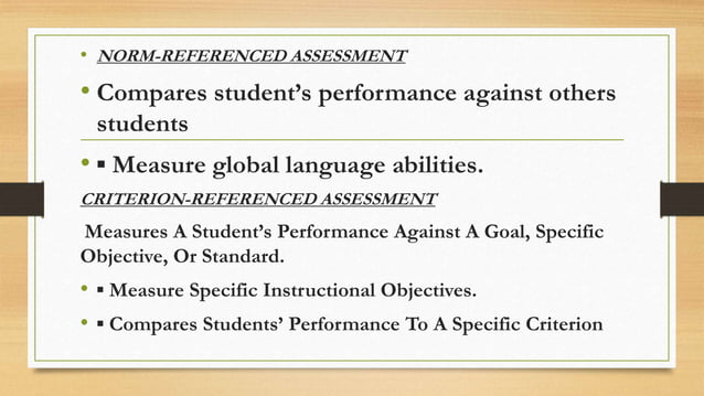 Norm Referenced and Criterion Referenced | PPTX
