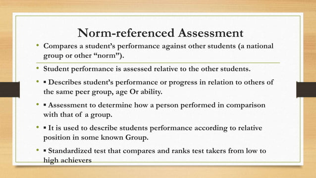 Norm Referenced and Criterion Referenced | PPTX