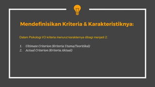 Criterion Measurement Kriteria Pengukuran Prestasi Kerja | PPTX