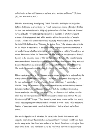 Criterion one essay | DOCX | Screenwriting | Content Production