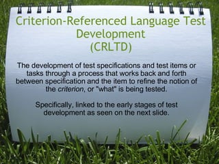 Criterion-Referenced Language Testing | PPT