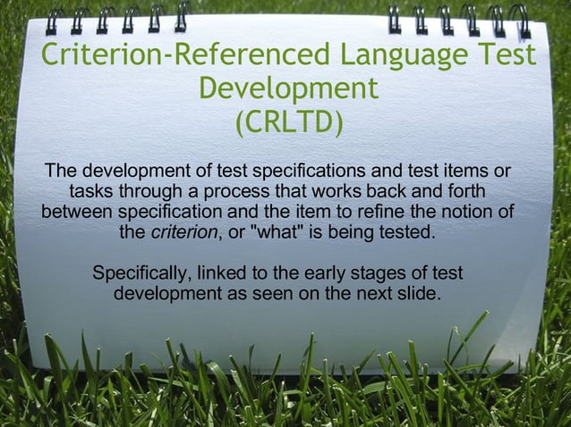 Criterion-Referenced Language Testing | PPT
