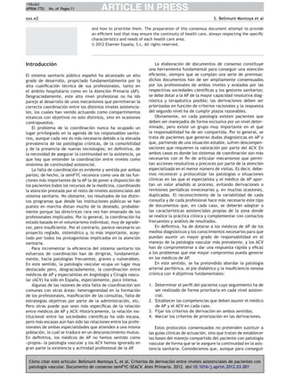 Criterios de derivacion entre niveles asistenciales de pacientes con ...