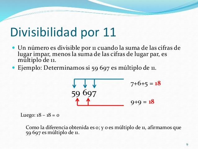 Criterios de divisibilidad