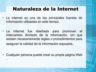 Criterios para Evaluar Fuentes de Información Provenientes de Internet ...