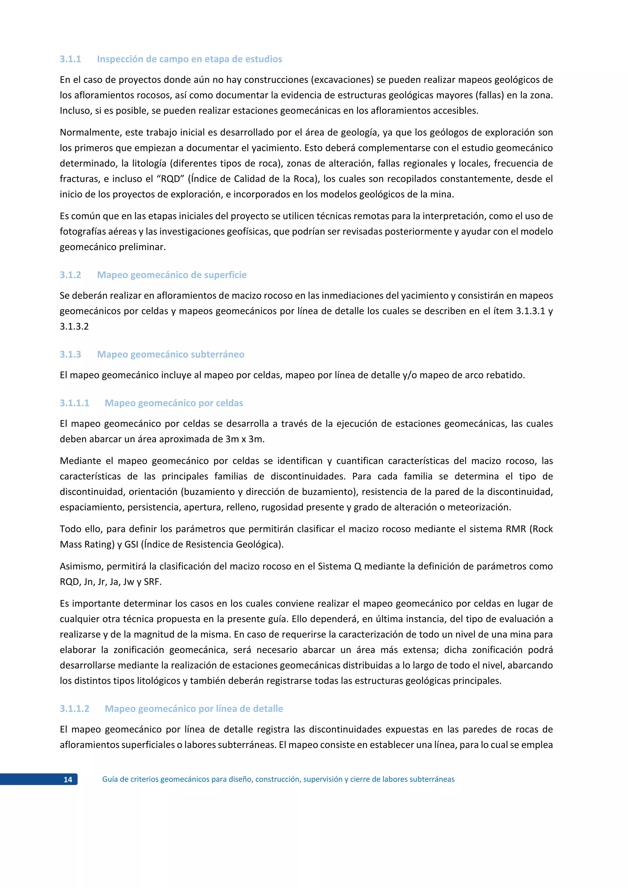 Criterios geomecanicos osinergmin | PDF