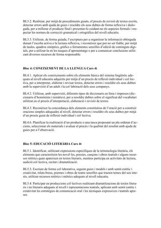 Criteris d'avaluacio, objetius y continguts | PDF