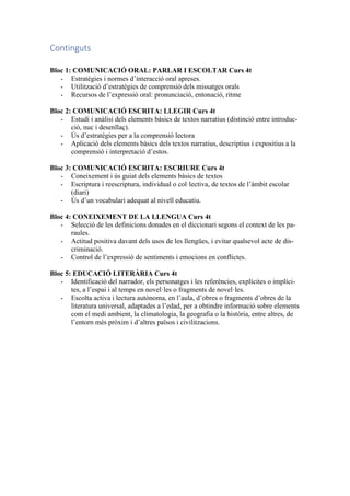 Criteris d'avaluacio, objetius y continguts | PDF