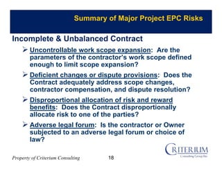 Criterium epc project risks (5.28.13) | PDF