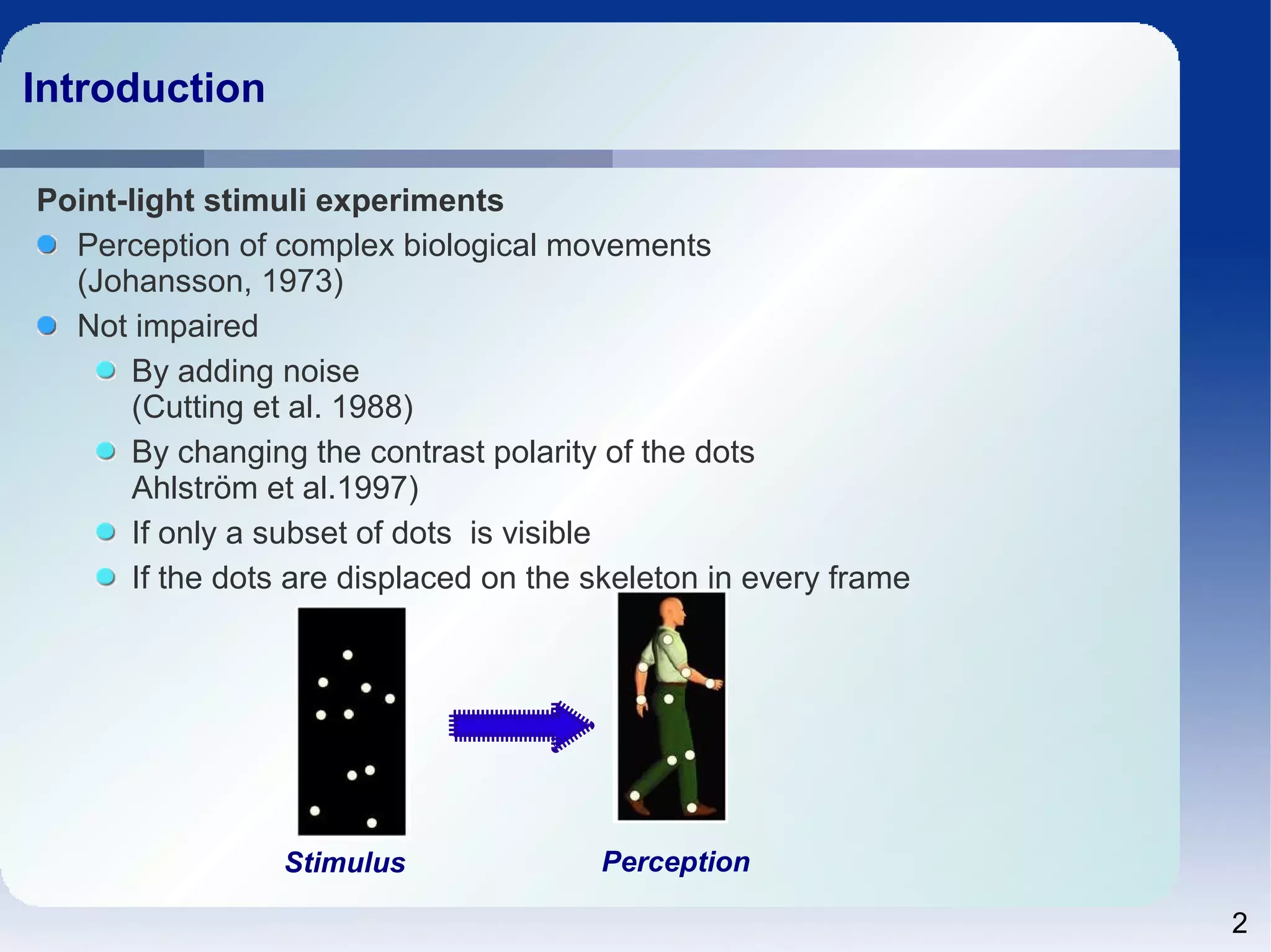 Critical Features for Recognition of Biological Motion | PPT