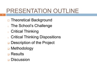 Teachers' critical thinking dispositions through their engagement in ...