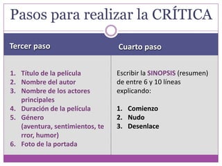 Critica de cine | PPT