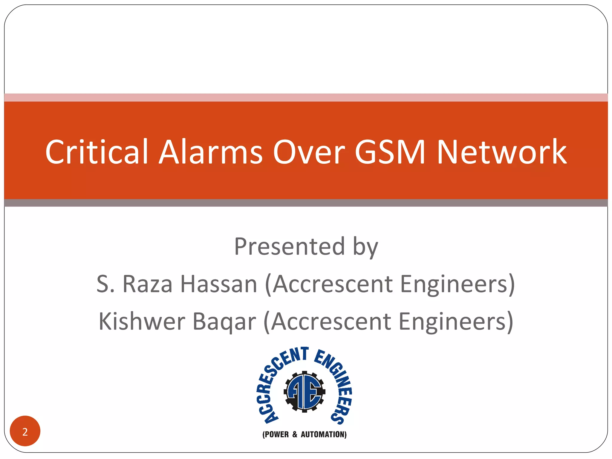 Critical Alarms By Kishwer | PPT